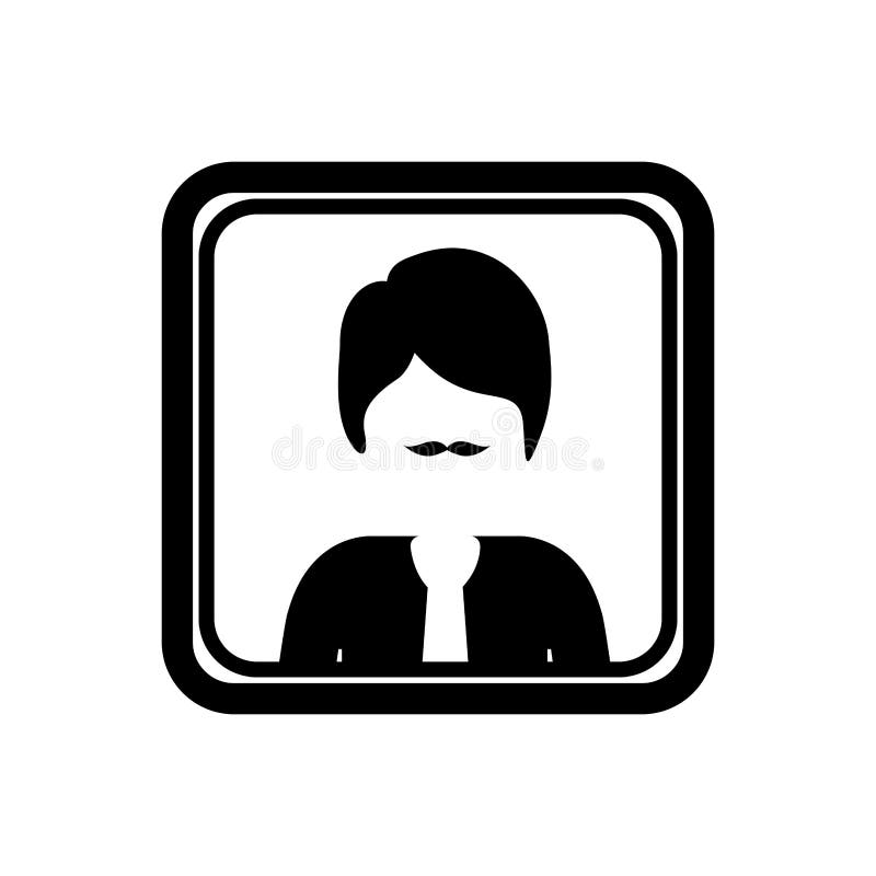 Square Border with Silhouette Half Body Man with Formal Suit Stock ...