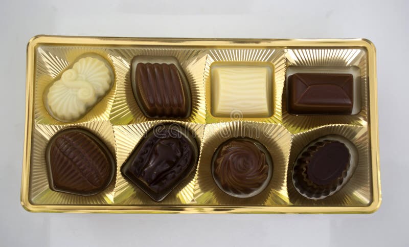 Square box of chocolates stock image. Image of gift, quality - 83908539