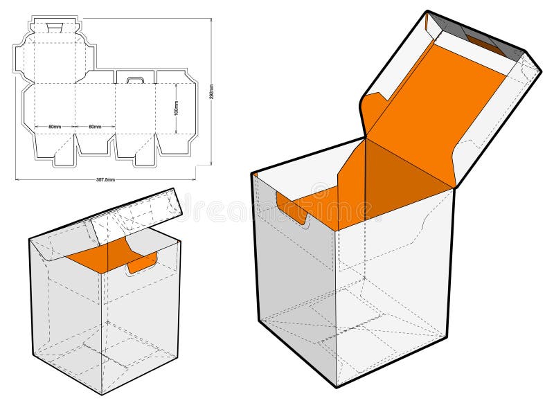 Square box with cutout stock illustration. Illustration of isolated ...