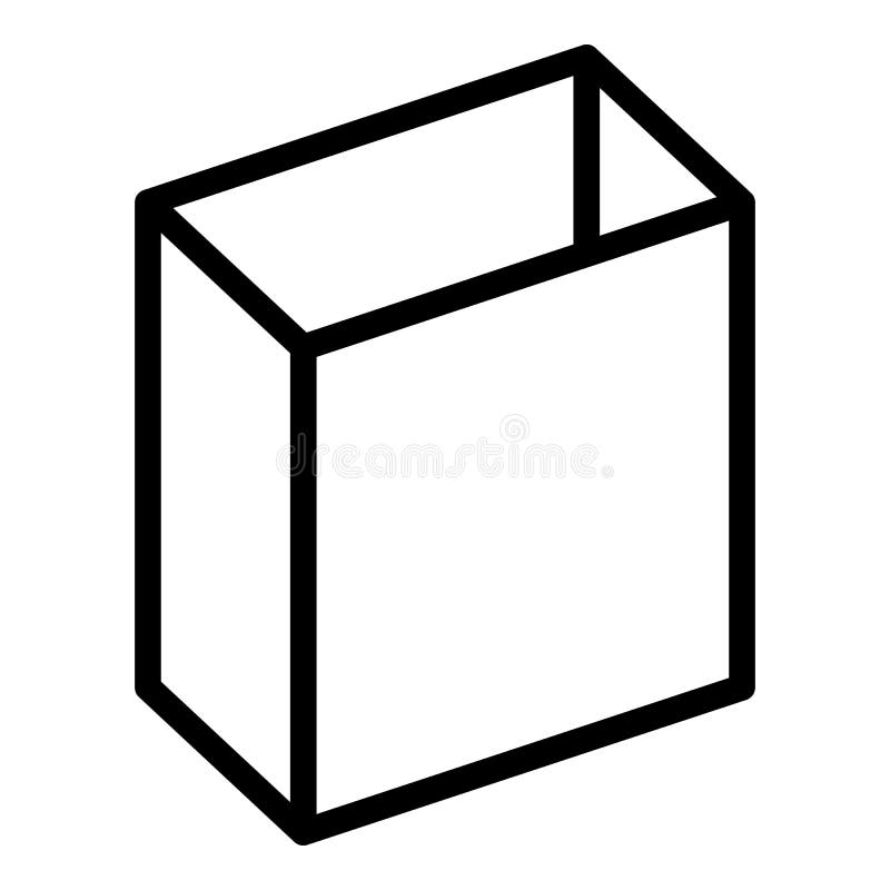 Square Box Icon, Outline Style Stock Vector - Illustration of outline ...