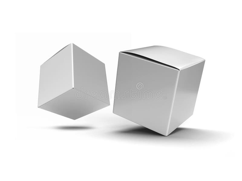 Square Box Packaging 3D Illustration Mockup Scene Stock Illustration ...