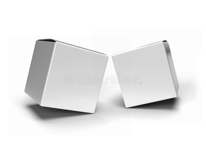 Square Box Packaging 3D Illustration Mockup Scene Stock Illustration ...