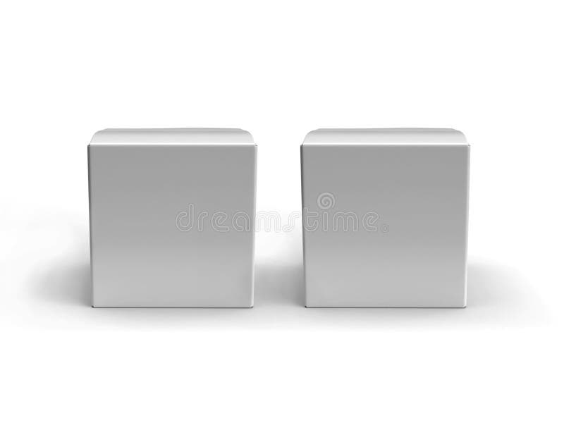Square Box Packaging 3D Illustration Mockup Scene Stock Illustration ...