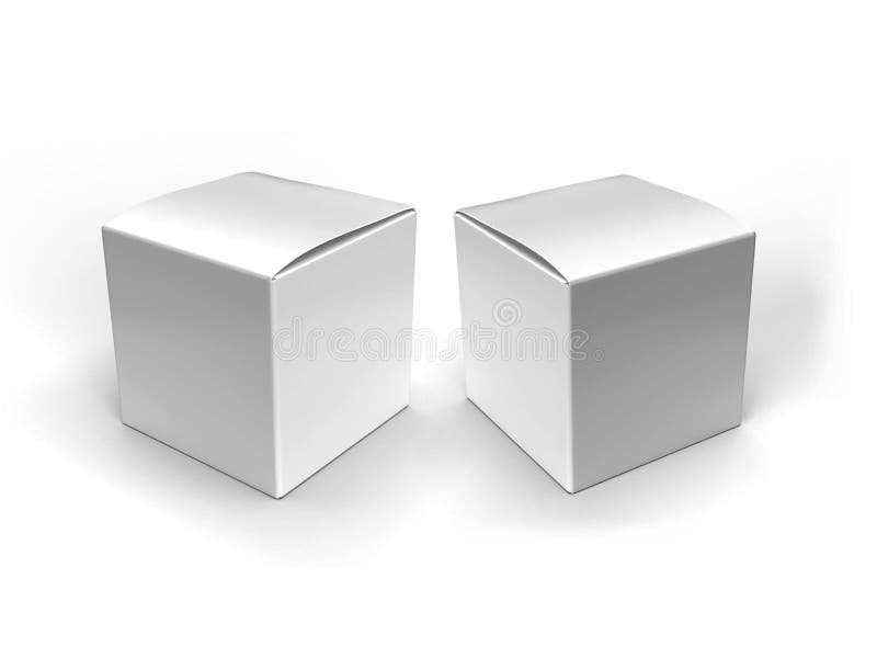 Square Box Packaging 3D Illustration Mockup Scene Stock Illustration ...