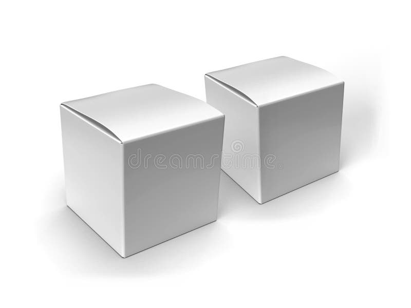 Square Box Packaging 3D Illustration Mockup Scene Stock Illustration ...
