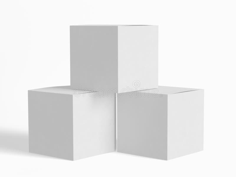 Square Box Packaging White Color and Background Cardboard Paper with ...