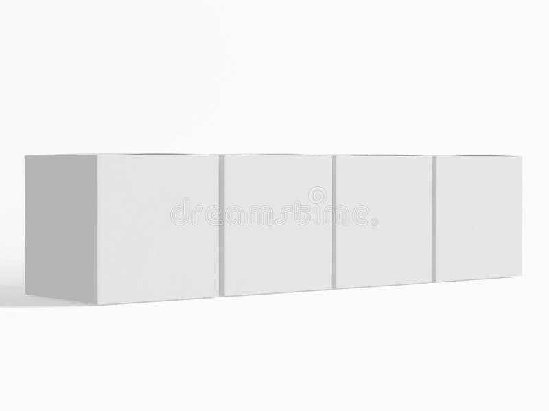 Square Box Packaging White Color and Background Cardboard Paper with ...