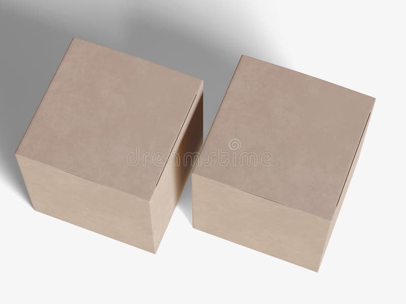 Square Box Packaging White Color and Background Cardboard Paper with ...