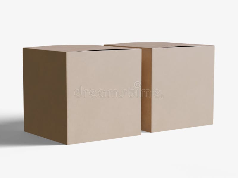 Square Box Packaging White Color and Background Cardboard Paper with ...