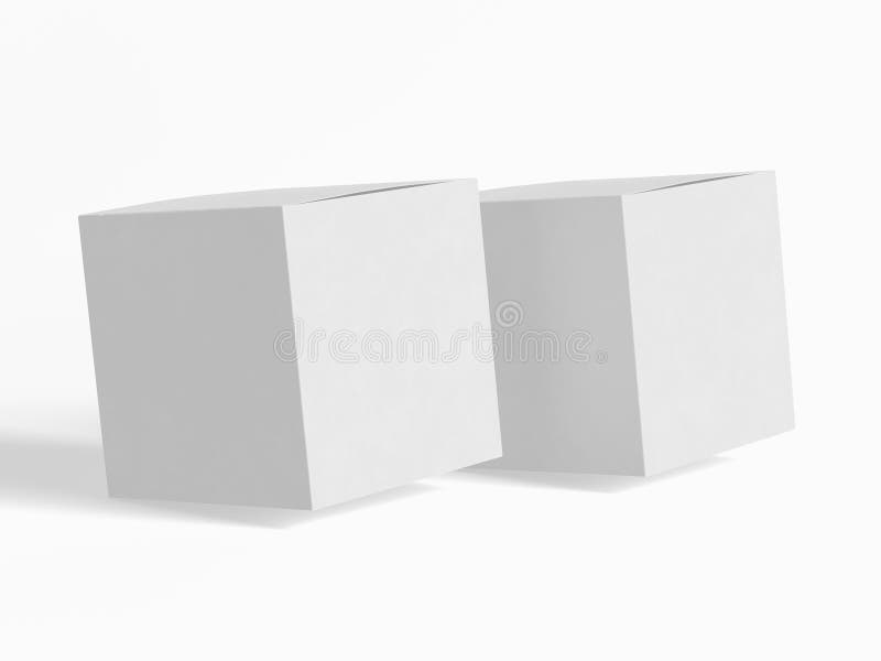 Square Box Packaging White Color and Background Cardboard Paper with ...