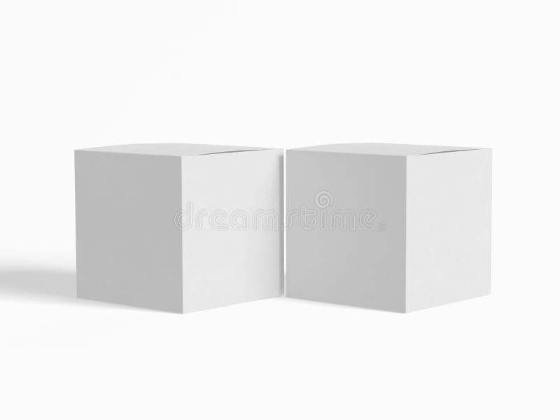 Square Box Packaging White Color and Background Cardboard Paper with ...
