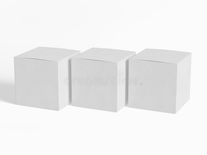 Square Box Packaging White Color and Background Cardboard Paper with ...