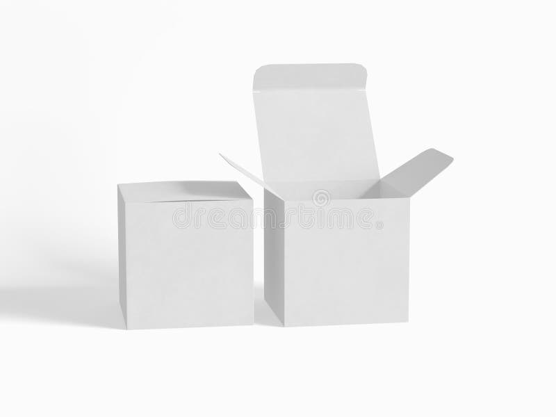 Square Box Packaging White Color and Background Cardboard Paper with ...