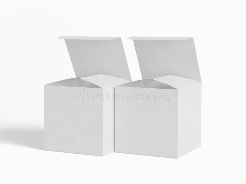 Square Box Packaging White Color and Background Cardboard Paper with ...