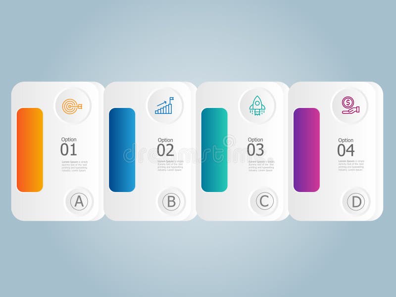 Square Box 4 Steps Colorful Infographics for Report Presentation ...