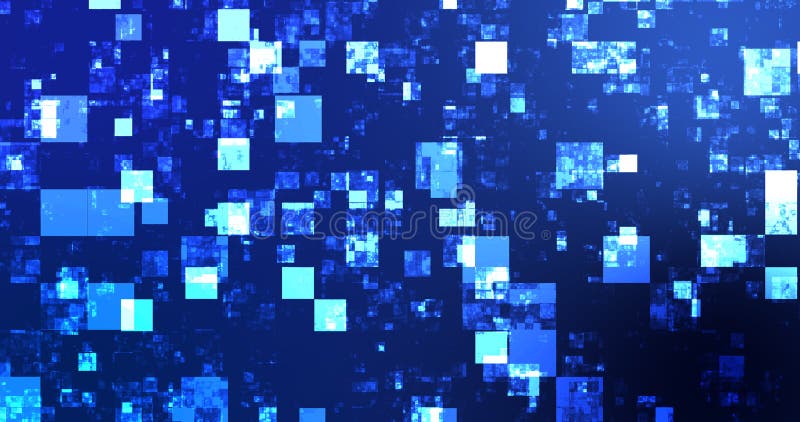 Square Boxes Falling Abstract Grid Futuristic Science Crypto Bg. Stock ...
