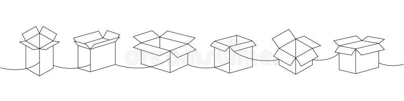Continuous Line Drawing Boxes Stock Illustrations – 344 Continuous Line ...
