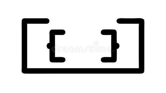 Square Brackets Code Symbol Outline Icon, Vector Design Generative AI Stock Vector ...