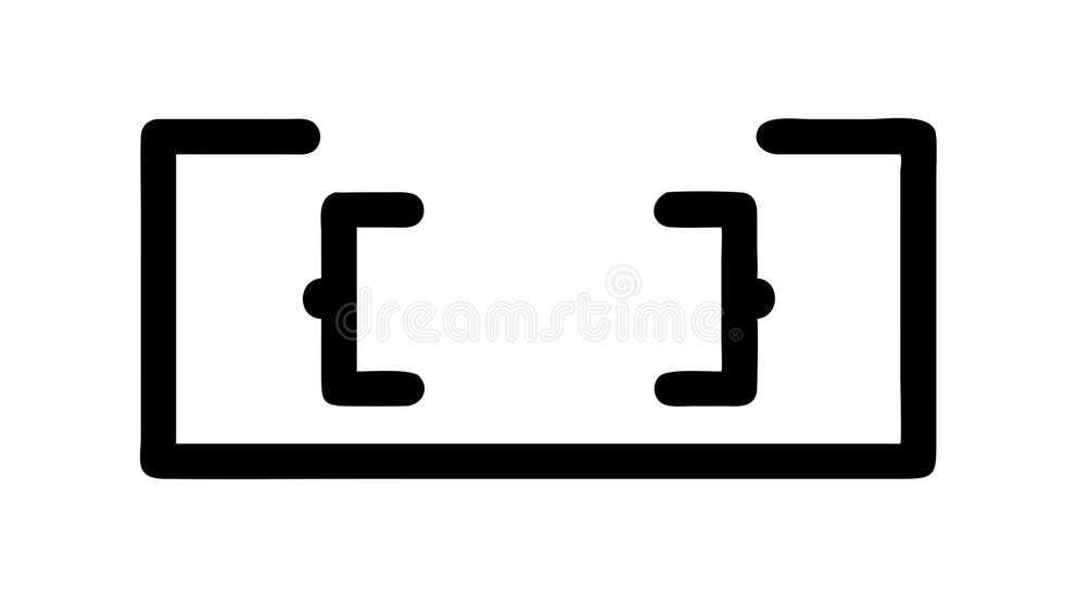 Square Brackets Code Symbol Outline Icon, Vector Design Generative AI Stock Vector ...