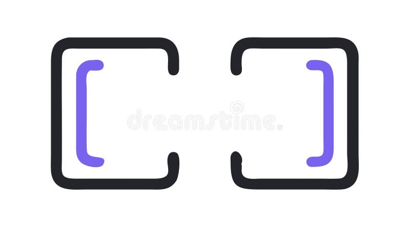 Square Brackets Outline Vector Icon, Vector Design Generative AI Stock Vector - Illustration of ...