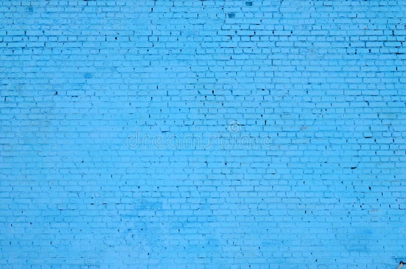 Square Brick Block Wall Background and Texture. Painted in Blue Stock ...