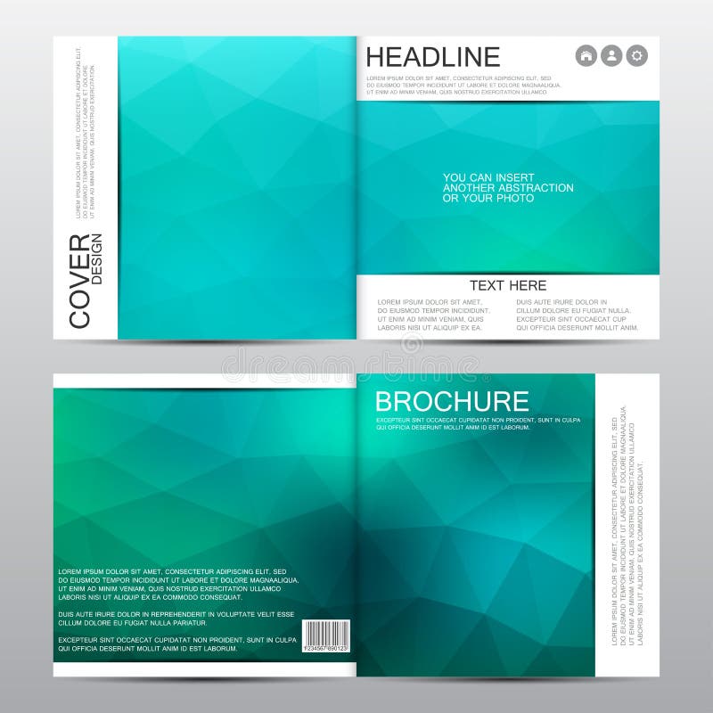 Square Brochure Template. Green Triangle Backdrop. Abstract Vector ...