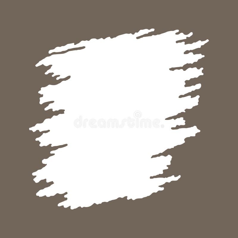 Square Brown Slanted Brush Stroke Rough Frame Background with White ...