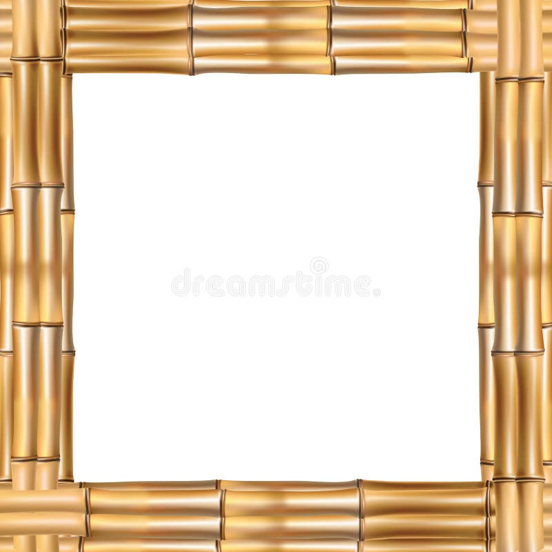 Square Brown Bamboo Frame With Copy Space On White Background Stock ...