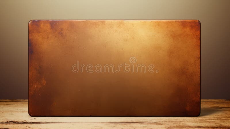 Rust Satin Sign Mockup with Bronze Background - Hyperrealistic Wooden ...