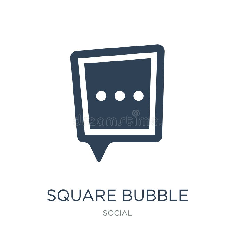 Square Bubble Icon in Trendy Design Style. Square Bubble Icon Isolated ...