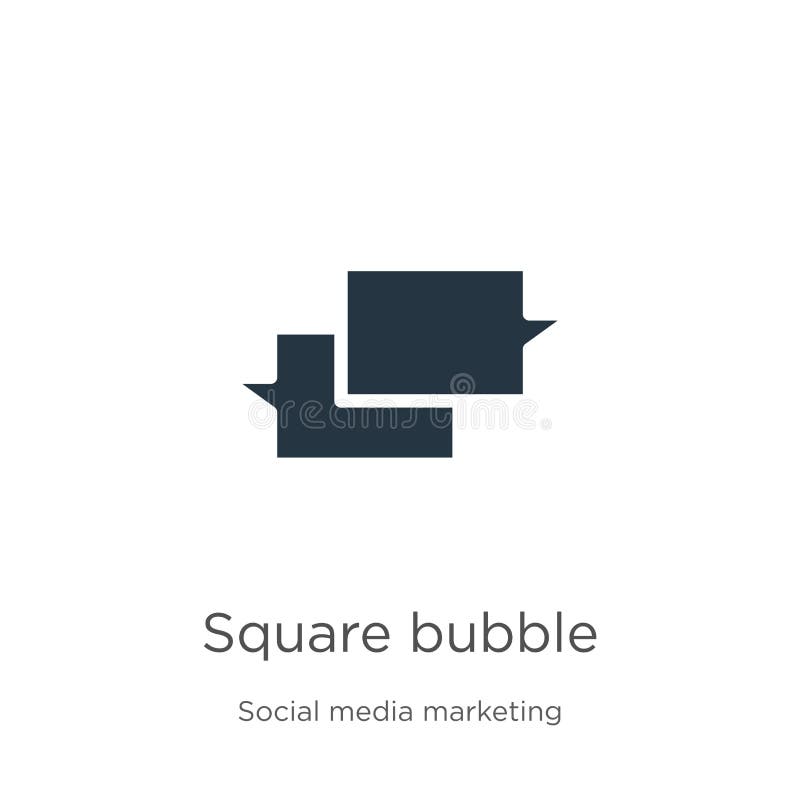 Square Bubble Icon Vector. Trendy Flat Square Bubble Icon from Social ...