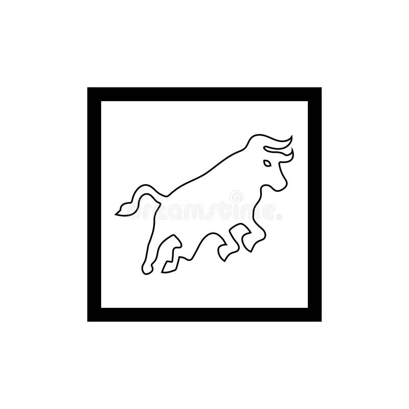 Square Bull Animal Logo Template Design Stock Vector - Illustration of ...