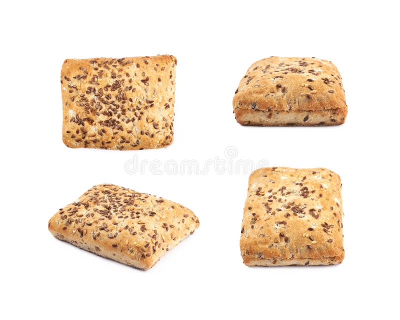Square Burger Bread Isolated Stock Photo - Image of brown, sliced ...