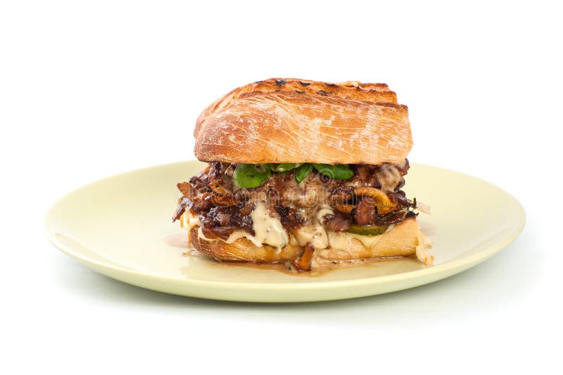 Square Burger Bread Isolated Stock Photo - Image of brown, sliced ...