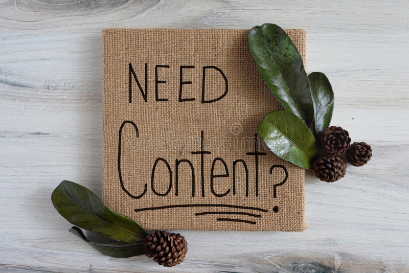 Square Burlap Canvas with Need Content? Hand Written on it Flat Lay ...