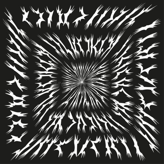 Square Burst Frame. Converging Spike Pattern. Dynamic Star Vector ...