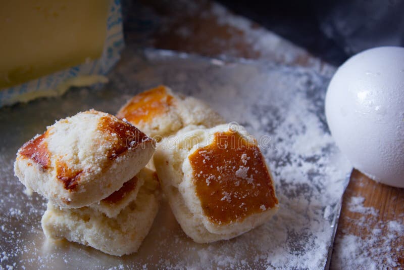 Square Butter Cookies Over a Foil Paper. Bakery Cookies in Square Shape ...