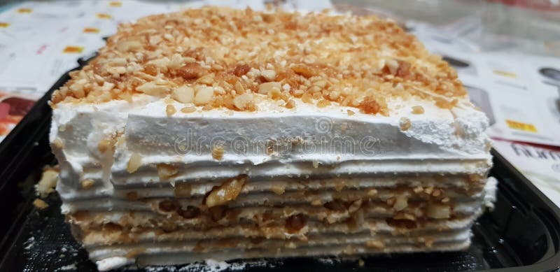 Square butter scotch cake stock image. Image of food - 180317261