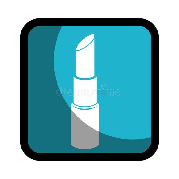 Square Button with Lipstick Beauty Products Stock Vector - Illustration ...