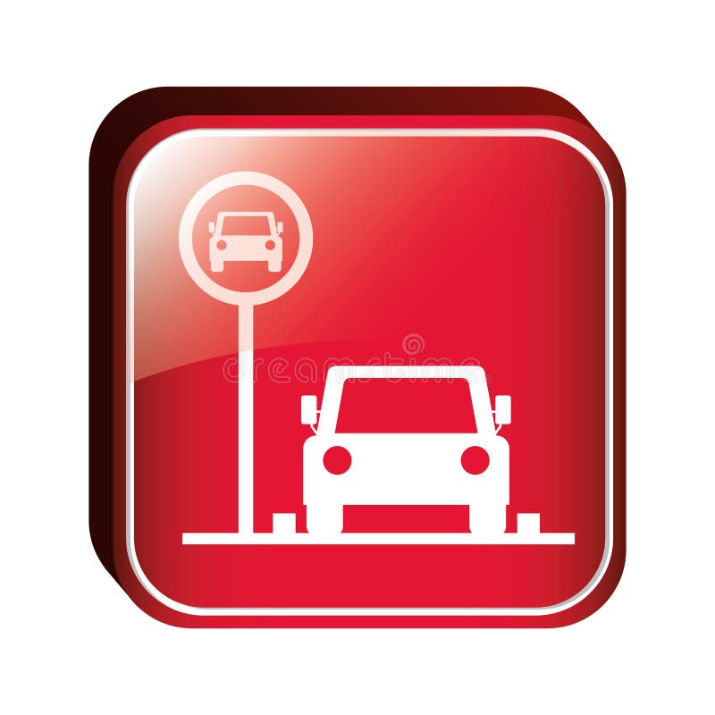 Square Button Parking Area for Vehicles Stock Vector - Illustration of ...