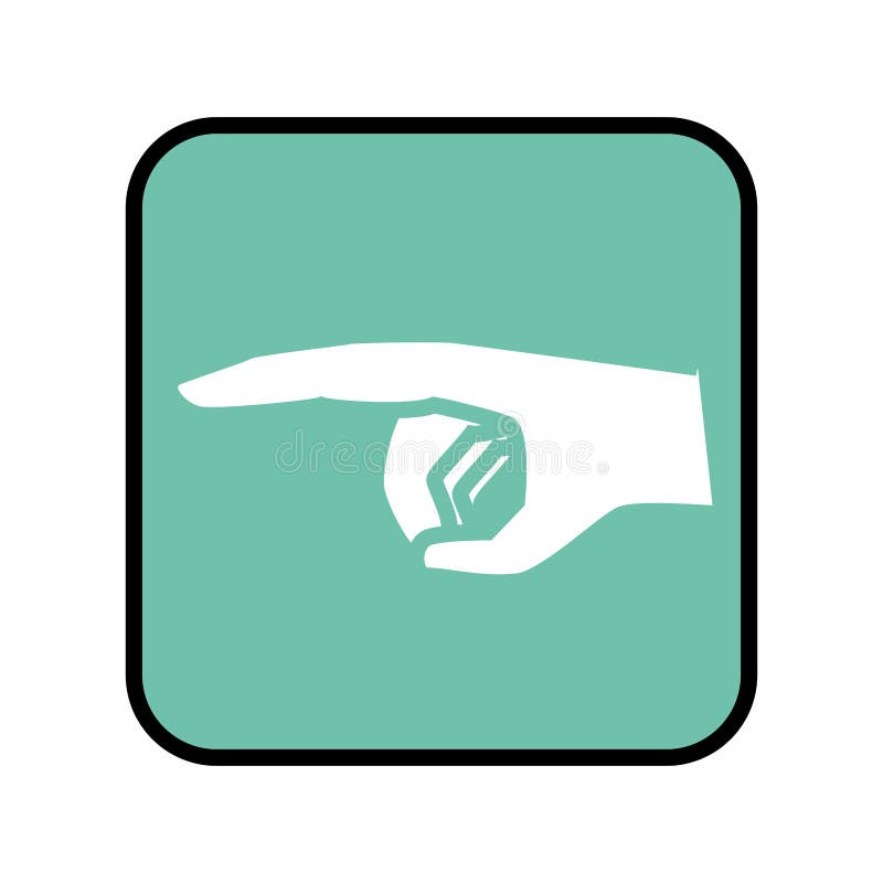 Square Button with Pointing Hand with a Finger Stock Vector ...