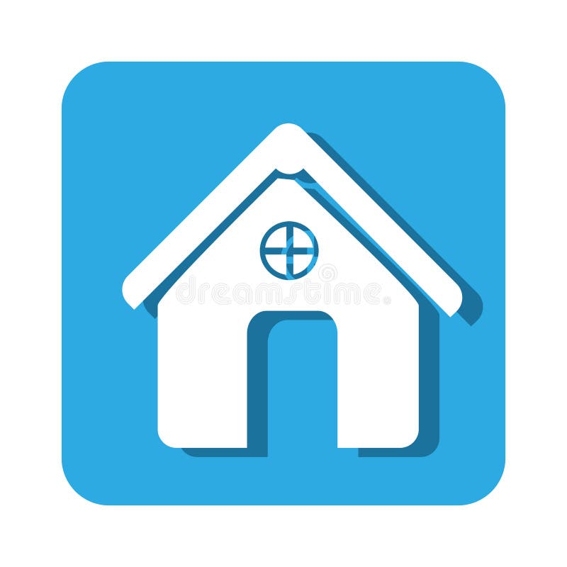 Square Button Simple Facade House Icon Design Stock Vector ...