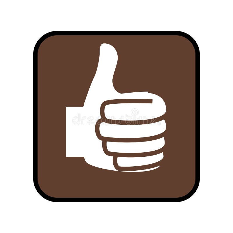 Square Button with Thumb Up Icon Stock Vector - Illustration of design ...