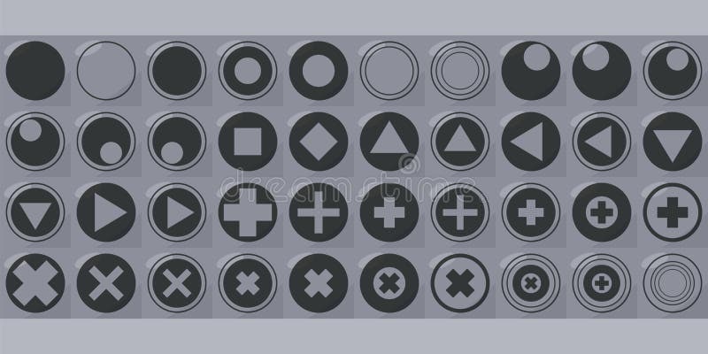 Square Button Vector with Triangle Icons Triangles of Squares of ...