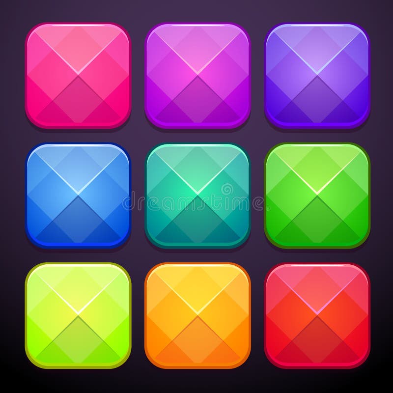 Square buttons set stock illustration. Illustration of banner - 56727003