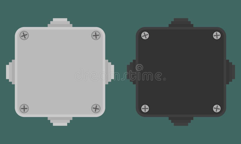 Square cable junction box stock vector. Illustration of grey - 342308730