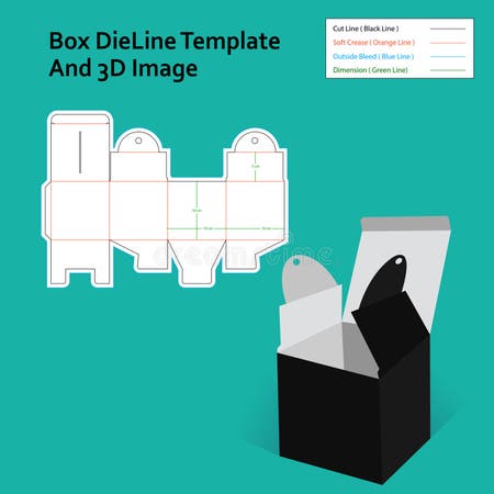 Square Cake Box Die Line Template, Vector Design Stock Vector ...