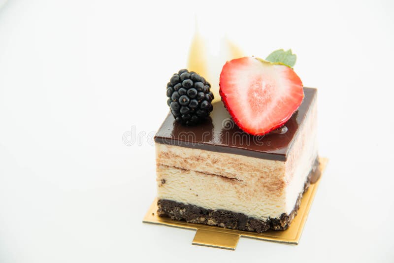 Square Cake Pieces of Chocolate Stock Image - Image of tiramisu ...