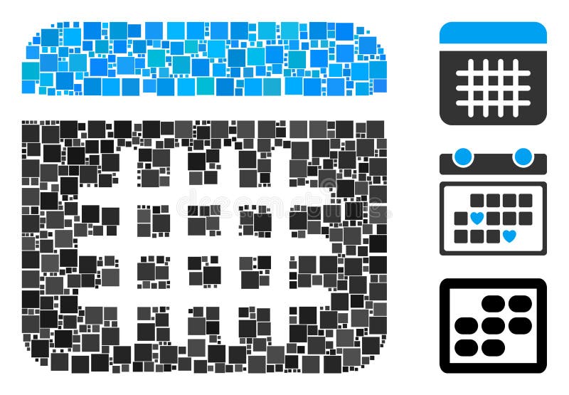 Square Calendar Icon Vector Collage Stock Illustration - Illustration ...