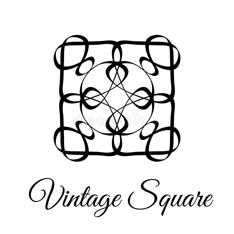 Square Calligraphy Pattern stock vector. Illustration of business ...